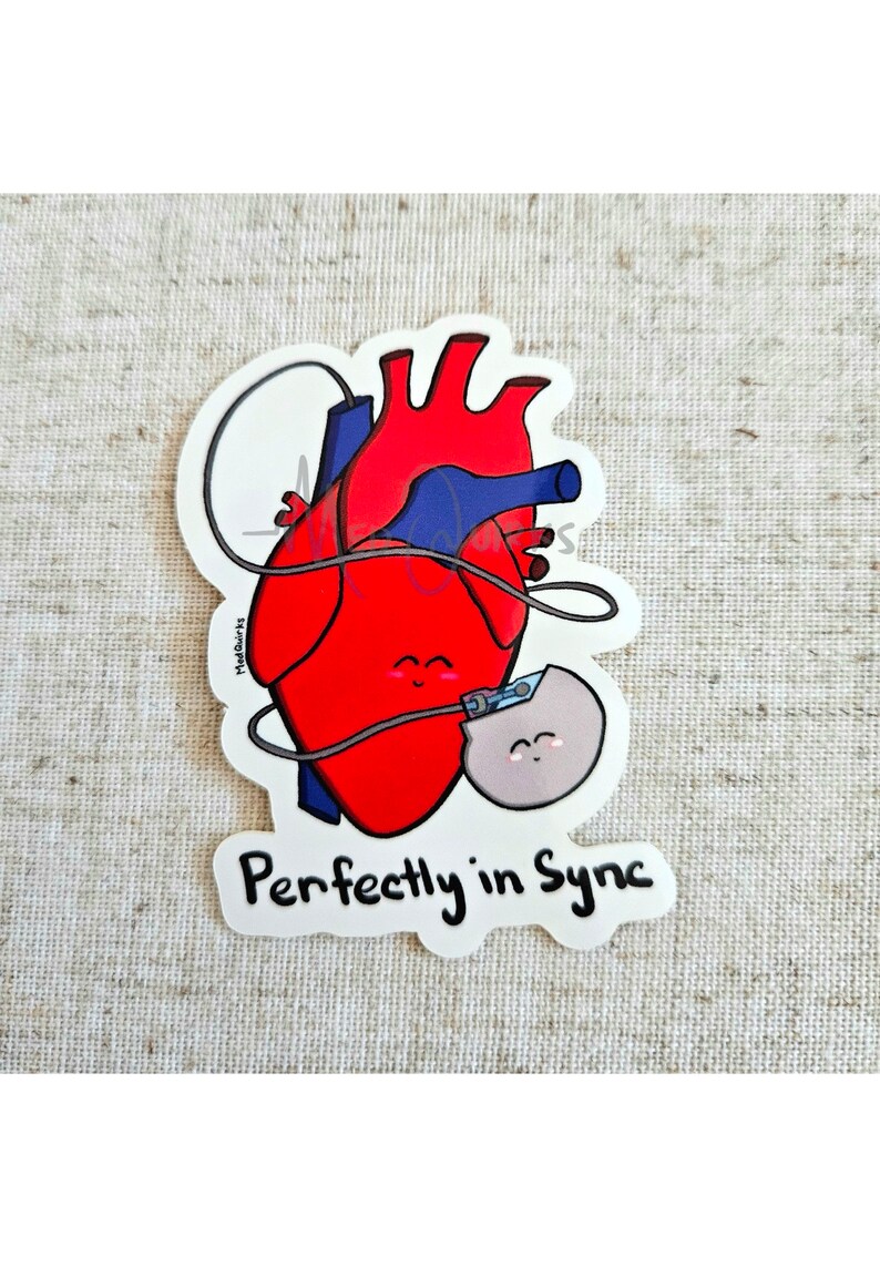 Heart and Pacemaker Vinyl Sticker - Etsy