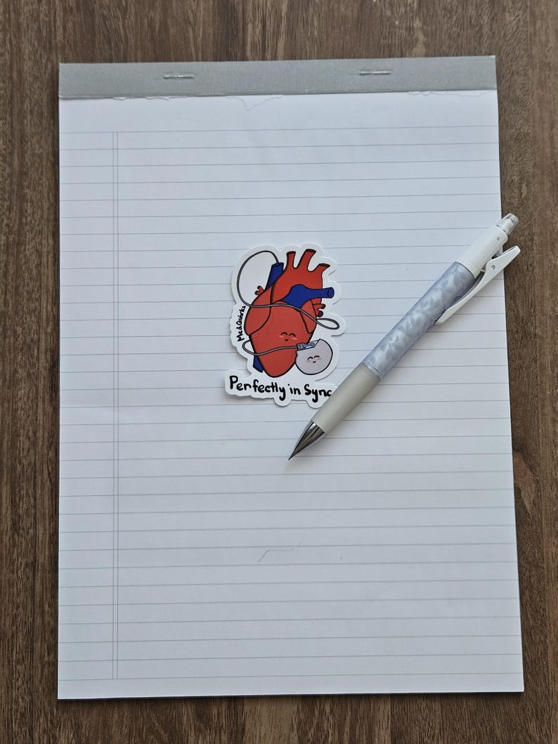 Heart and Pacemaker Vinyl Sticker - Etsy