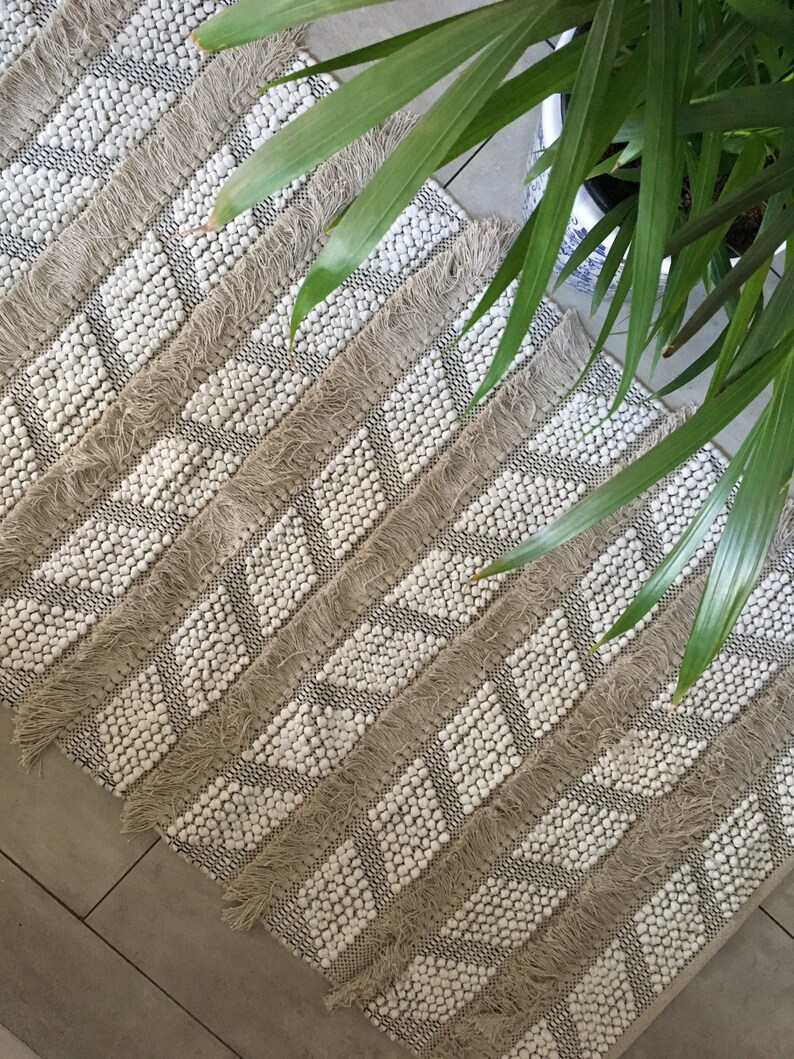Boho Rug Tassel Rug Bohemian Tassel Rug Large Scandi Rug - Etsy UK