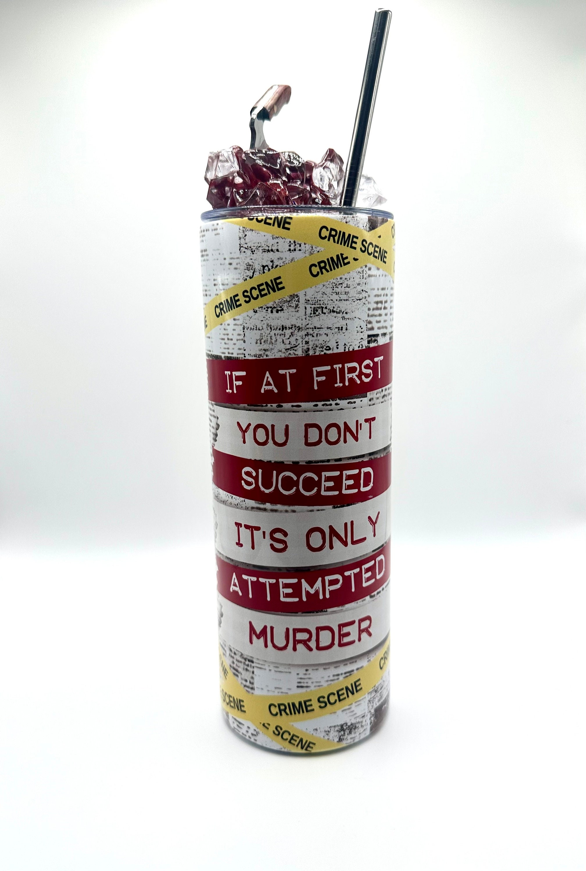 Crime Scene TUMBLER for True Crime Fan Attempted Murder 20oz Skinny ...