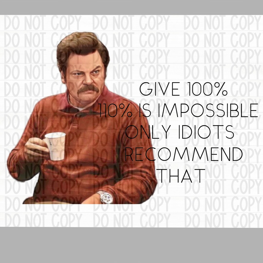 Parks and Rec Ron Swanson Funny PNG File for Sublimation/dtf/screen ...