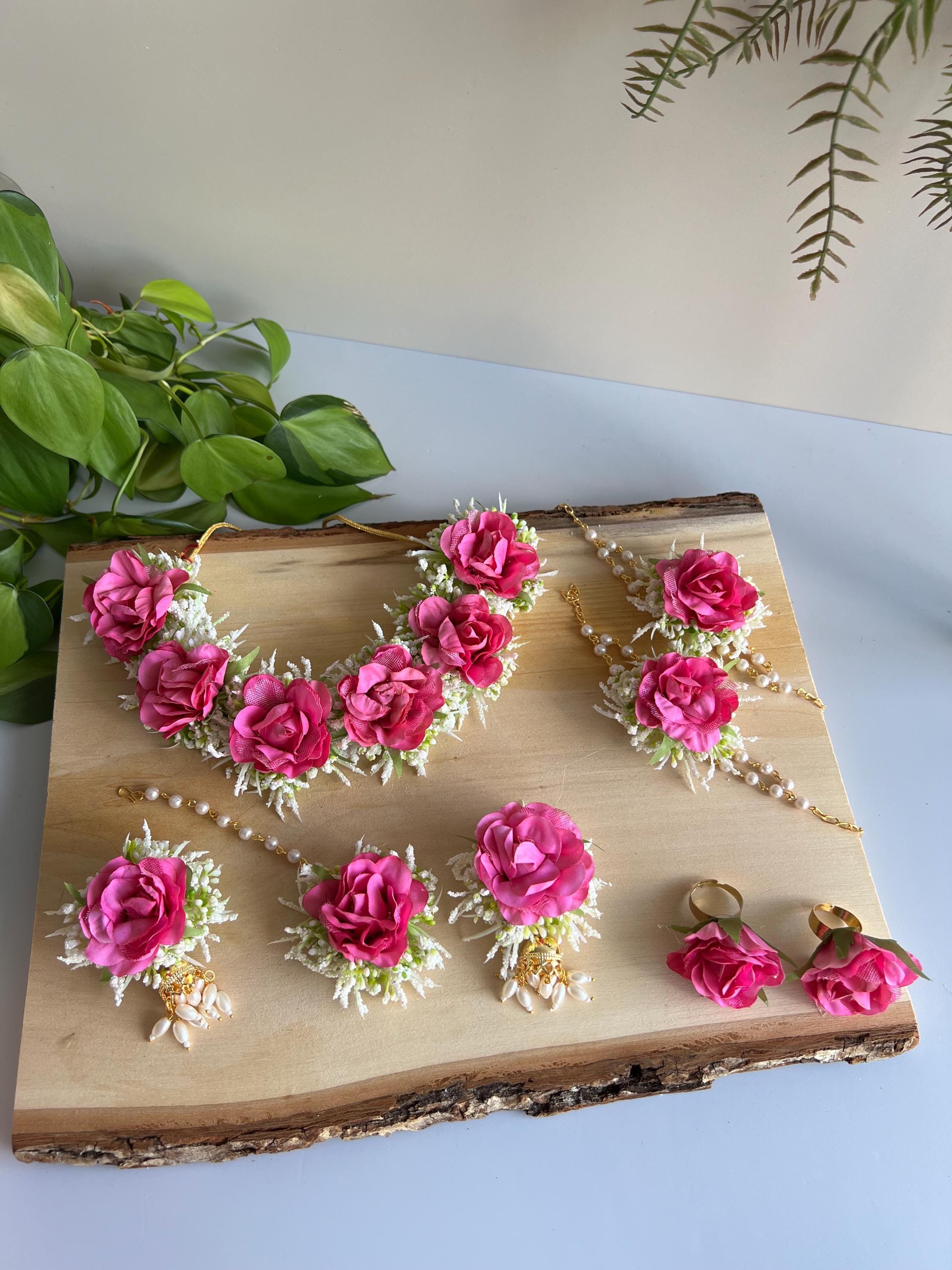 Floral Set / Jewelry / Flower / Haldi / Mayoon / Mendhi / Earrings ...