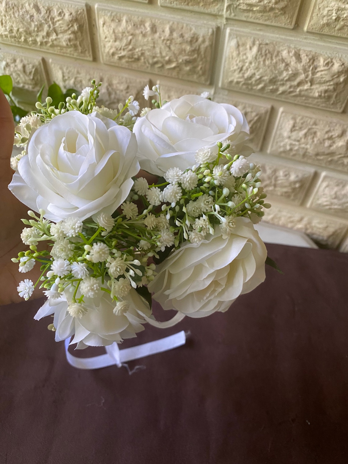 Hand Gajra / Flower Bracelets / Rose / Babys Breath / White - Etsy