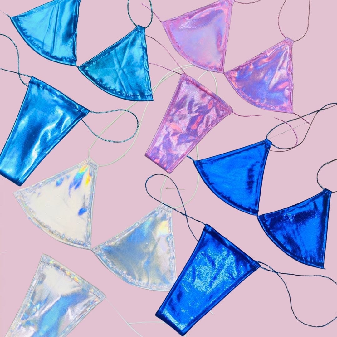 Holographic String Sets Exotic Dancewear Stripper Outfits - Etsy