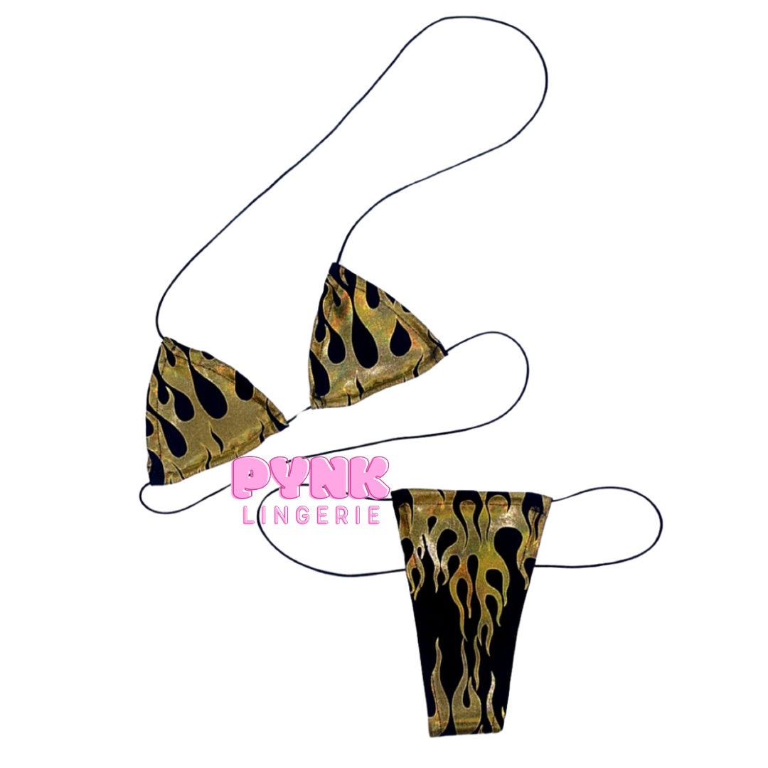 Flame Microkini Set XS-L Stripper Microkini , Stripper Clothes - Etsy