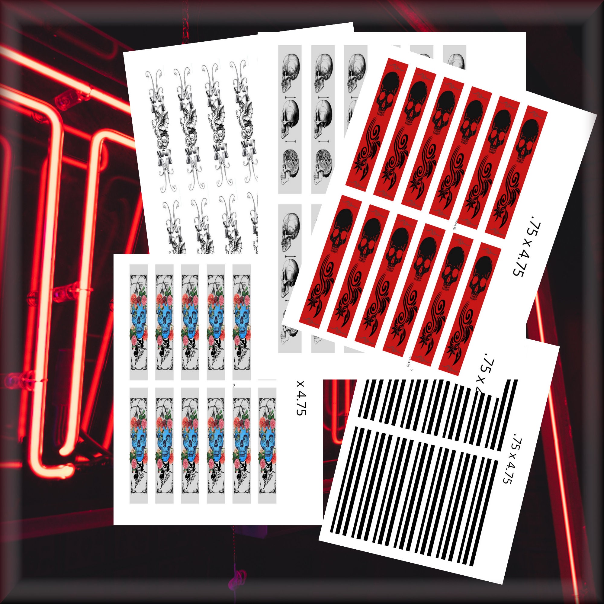 TATTOO THEMED | Printable GOTHIC Pen Wrap | Glitter Pen | Insert Pen ...