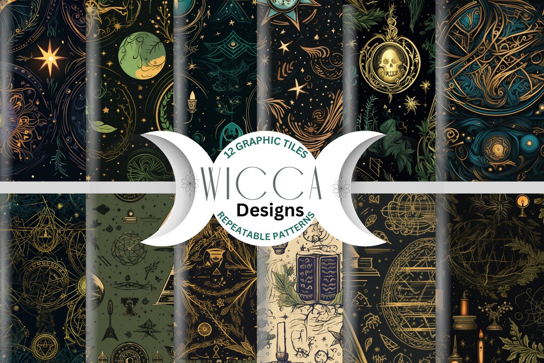 Wicca Design, Mosaic Tile Patterns, Repeating Graphics, Sublimation ...