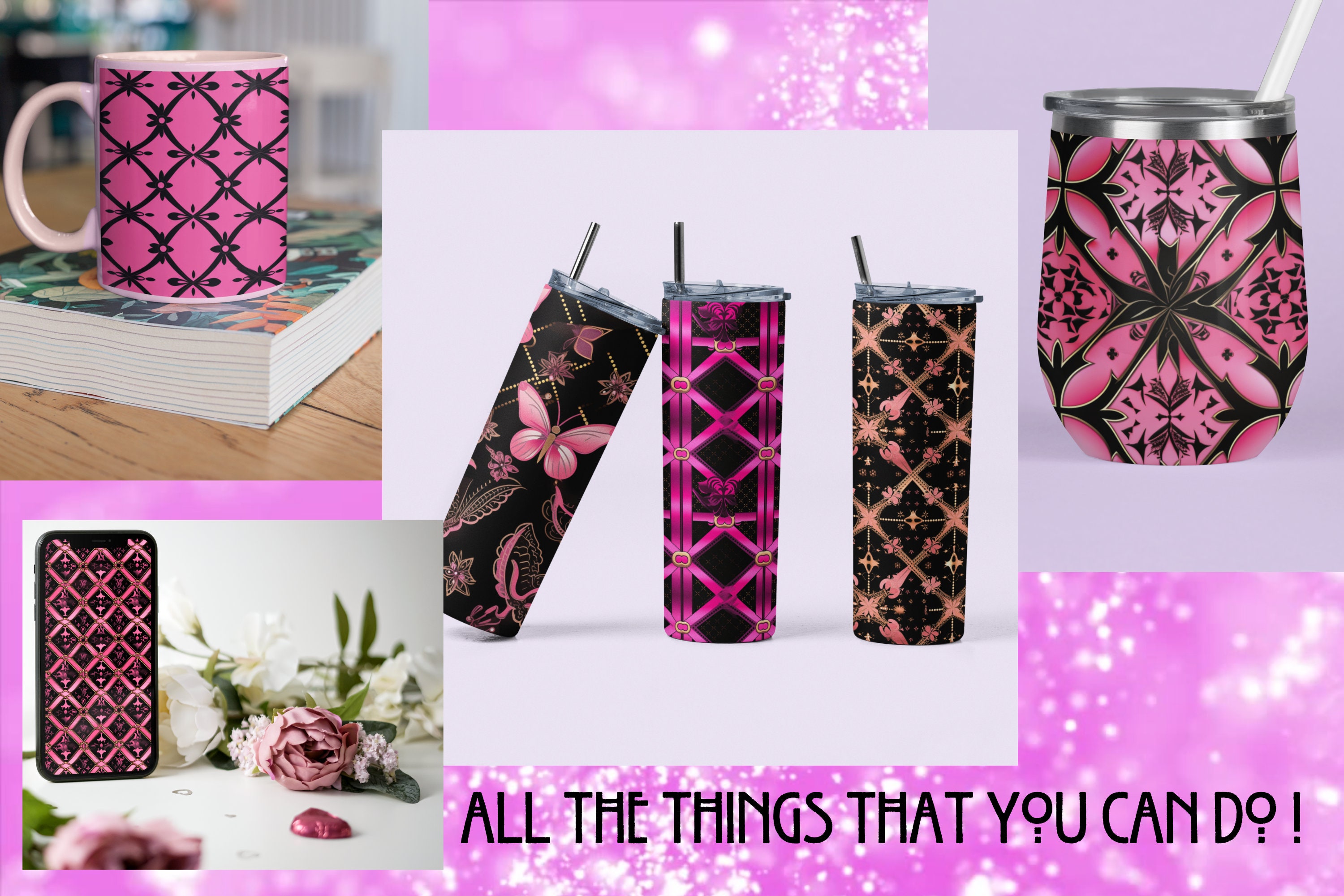 SEAMLESS Digital Images, Pink Patterns, Glorious Designs, Decoupage ...