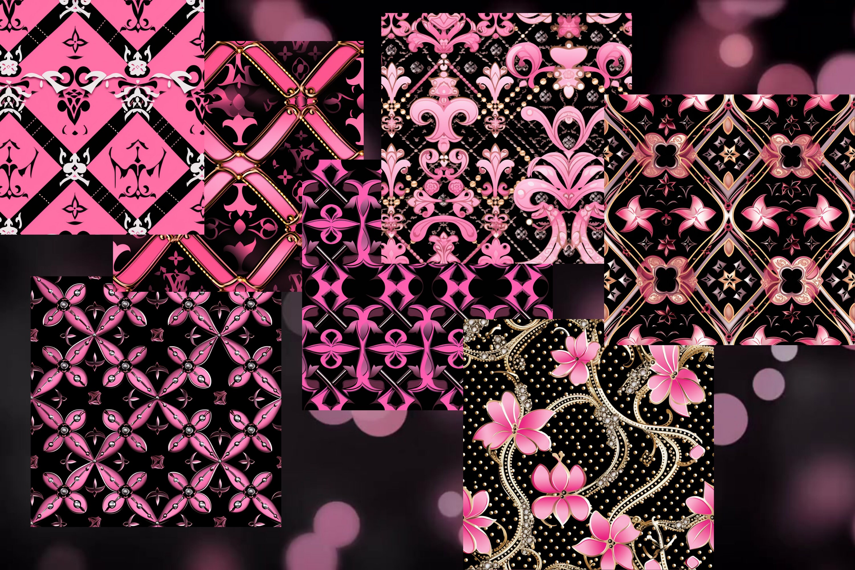 SEAMLESS Digital Images, Pink Patterns, Glorious Designs, Decoupage ...