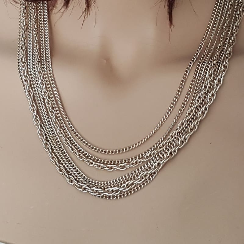 Multi Chain Necklace - Etsy