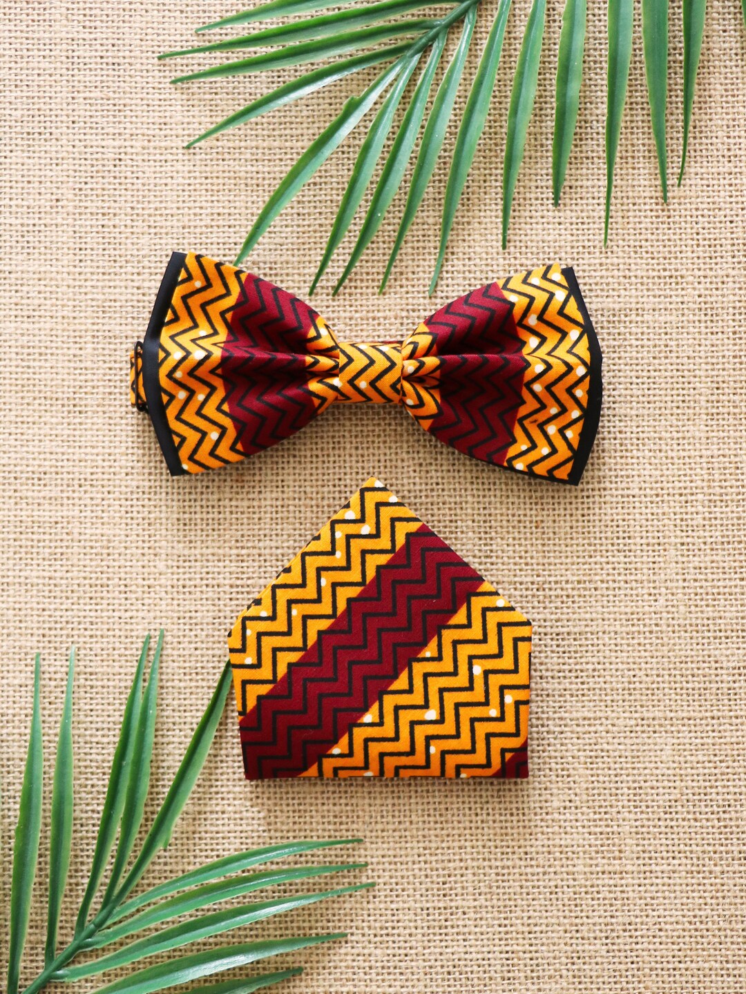 Classic Knot & Handkerchief, Red Batik Wax, Wax Bow Tie, Wax Knot ...