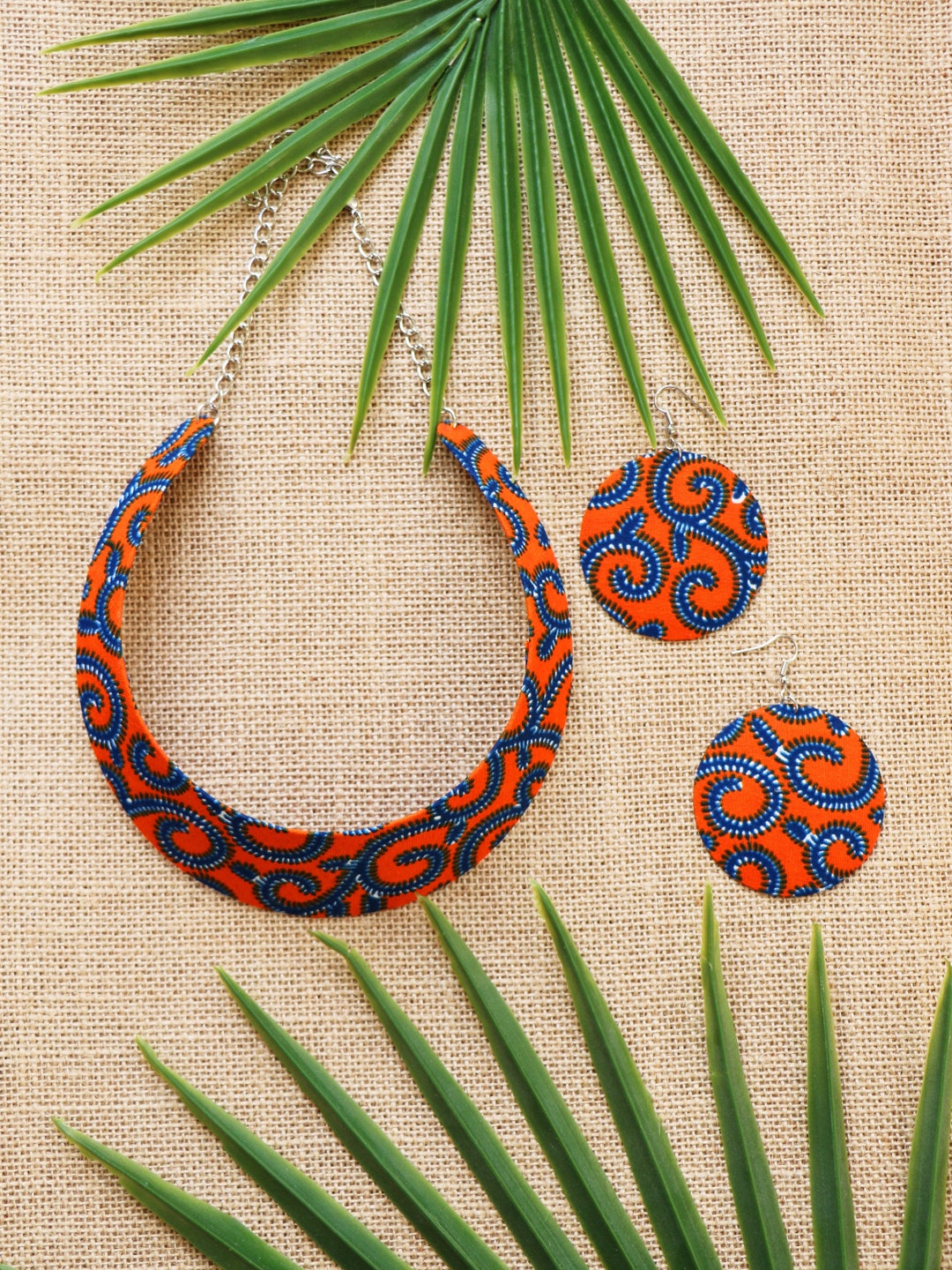 Bantu Set, Wax Recommended Orange, African Jewelry, Wax Jewelry, Wax ...