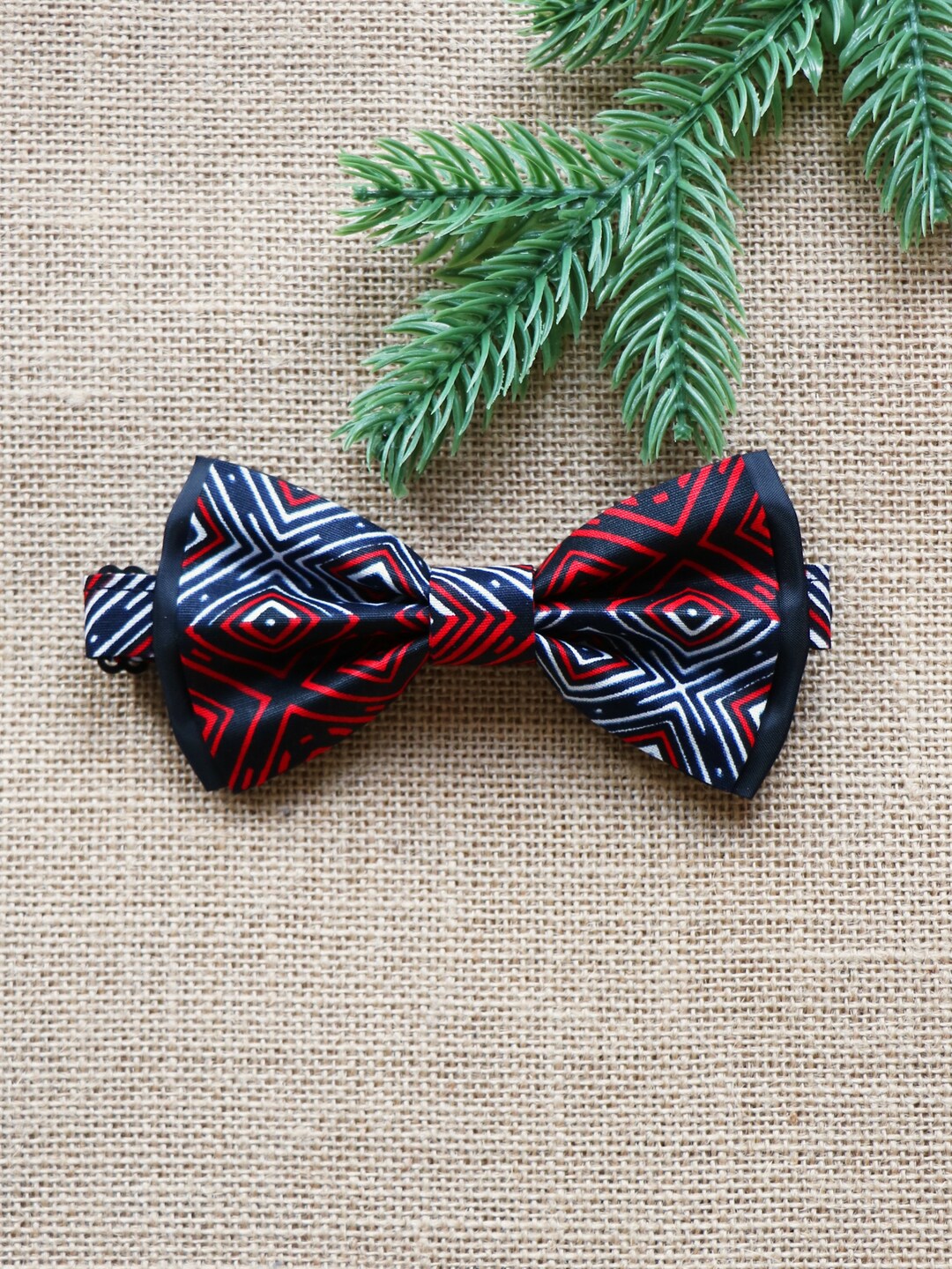 Classic Bow Tie, Geo Red Wax, Wax Bow Tie, African Knot, African Bow ...