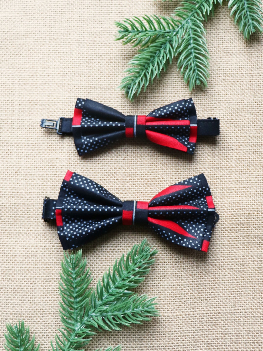 Father & Son Bow Ties, Black Geo Wax, Wax Bow Ties, Matching ...