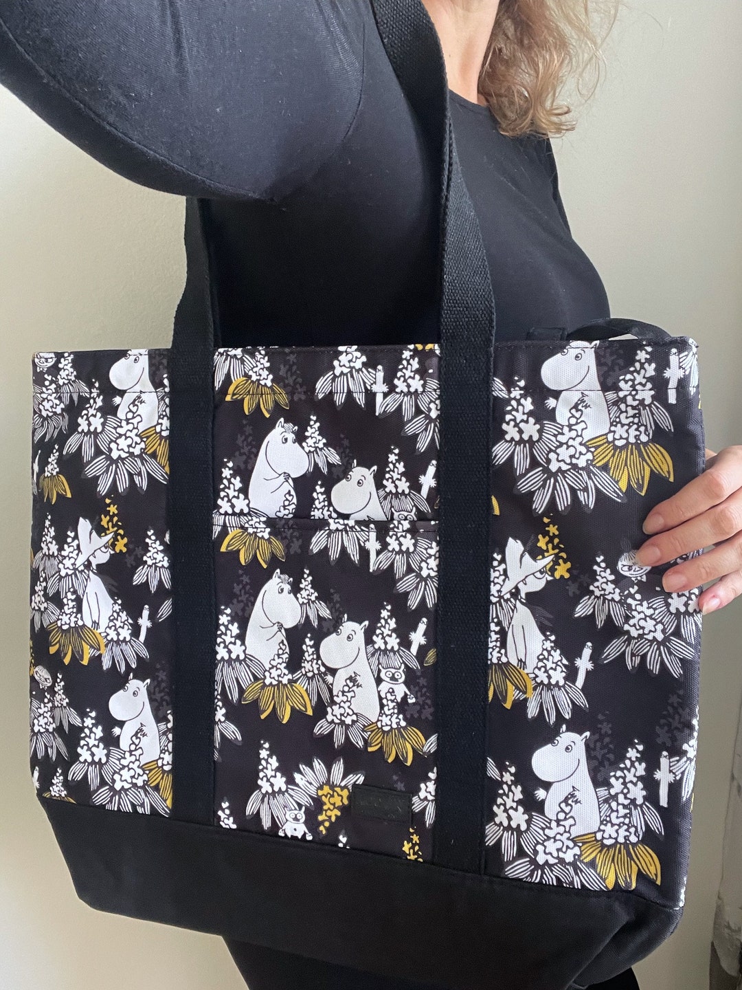 Large Moomin Tote Bag With Moomins, Durable Shopping Bag With Zipper ...