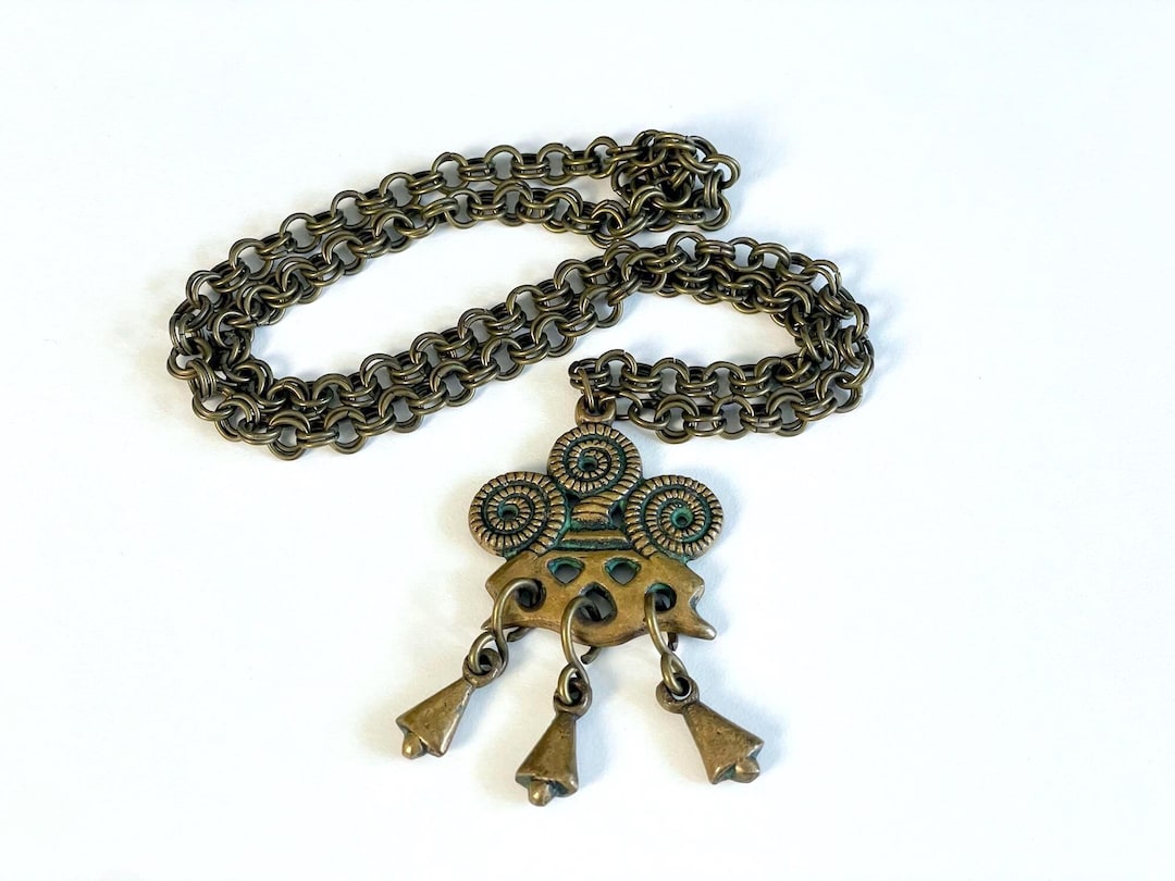 Vintage Kalevala Koru Bronze Necklace, Finnish Spiral Pendant With ...