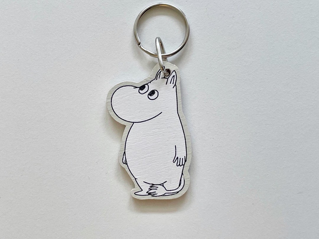 Wooden Moomintroll Keyring Charm, Moomin Characters Accessory, Bag ...