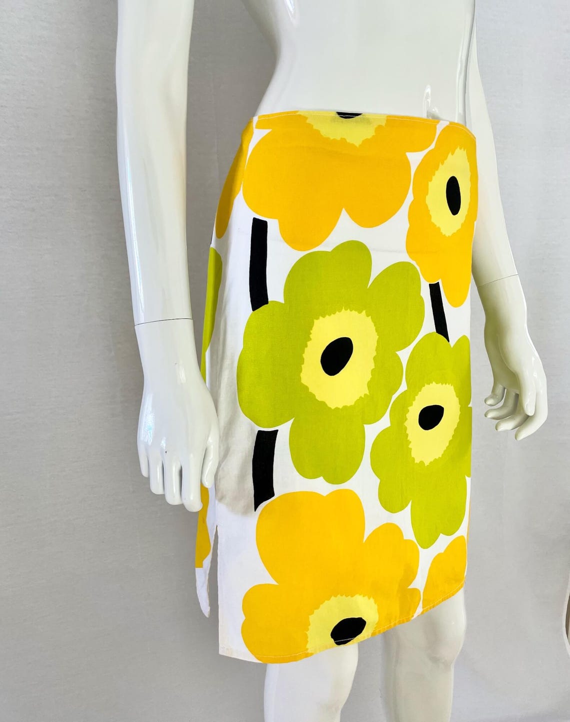 Marimekko Unikko Vintage Skirt, Handmade Poppy Print Skirt, Size S ...