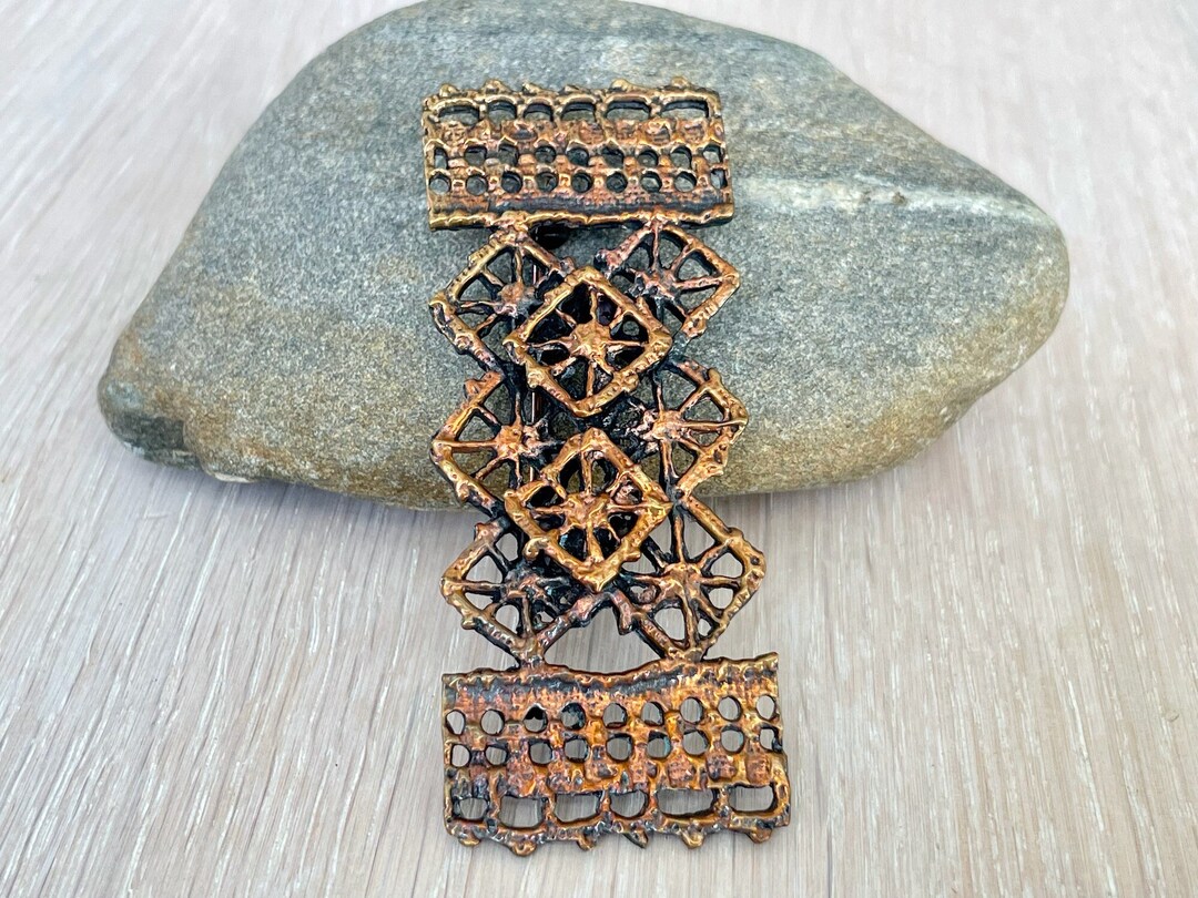 Vintage Pentti Sarpaneva Pitsi Brooch, Mid Century Bronze Lace Design ...