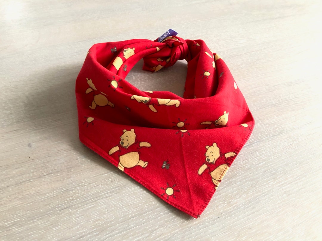 Disney Vintage Vinnie the Pooh Scarf, Cotton Bandana Scarf, Red Square ...
