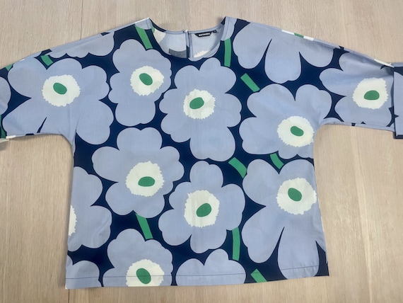 Marimekko Unikko Shirt, Poppy Print Blouse, Size S - Gem