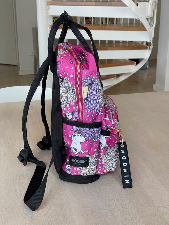 Pink Moomin Toddler Backpack with Little My, Mymble a… - Gem