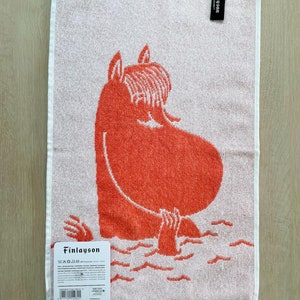 Orange Moomin Hand Towel With Snorkmaiden by Finlayson, Kawaii Bathroom ...