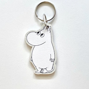 Wooden Moomintroll Keyring Charm, Moomin Characters Accessory, Bag ...