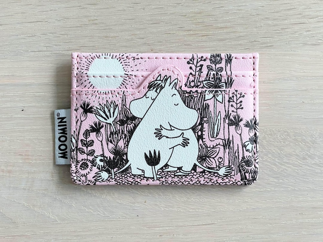 Pink Moomin Card Wallet With Moomintroll and Snorkmaiden in Love ...