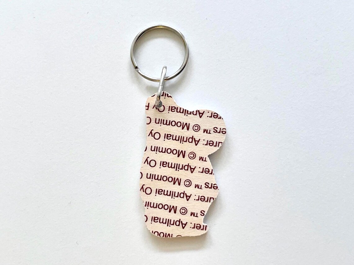 Wooden Moomintroll Keyring Charm, Moomin Characters Accessory, Bag ...