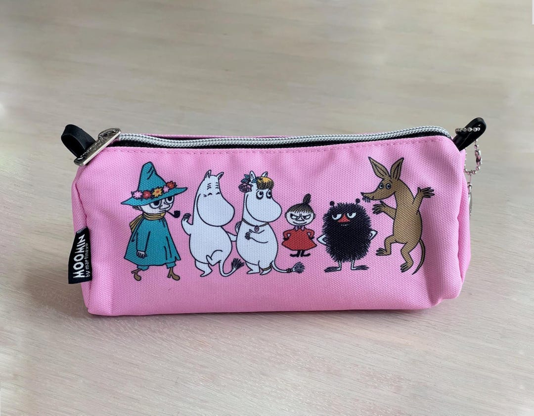 Pink Pencil Case, Moomin Pouch, Canvas Cosmetic Bag, Finland, Moomin ...