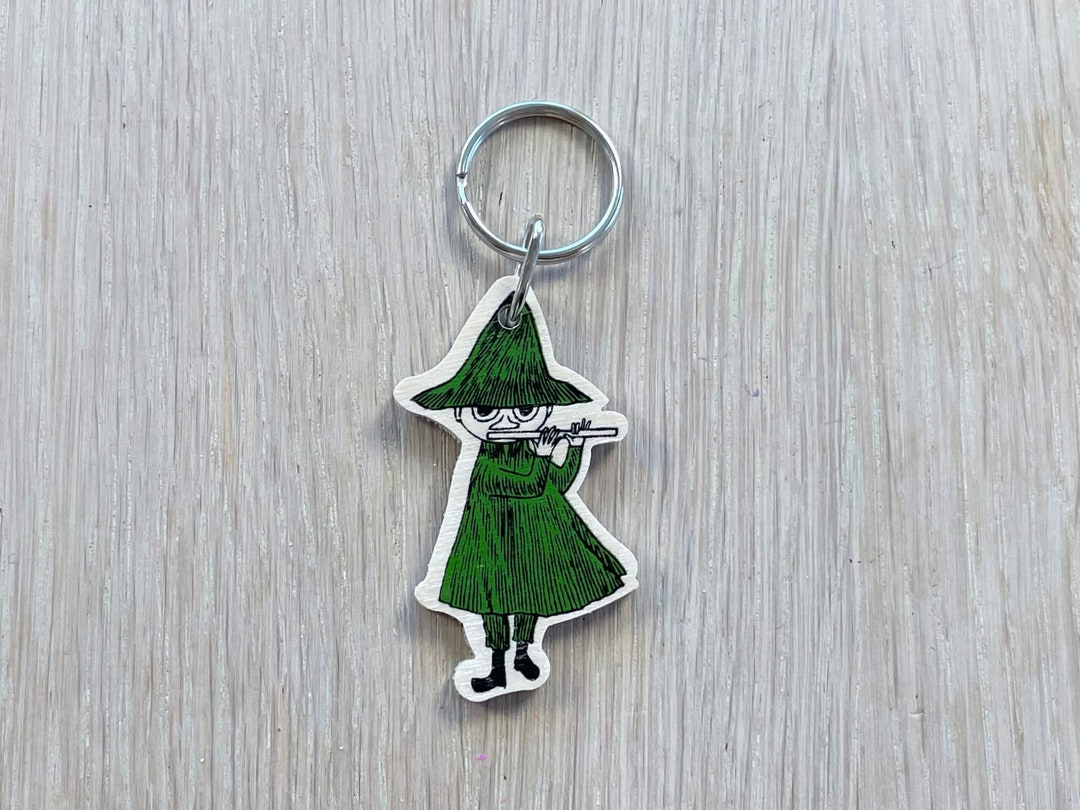 Moomin Snufkin Wooden Keyring, Cartoon Character Keychain, Moomin Fan ...