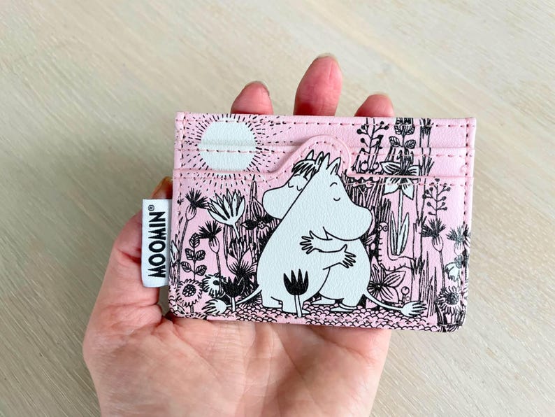 Pink Moomin Card Wallet With Moomintroll and Snorkmaiden in Love ...