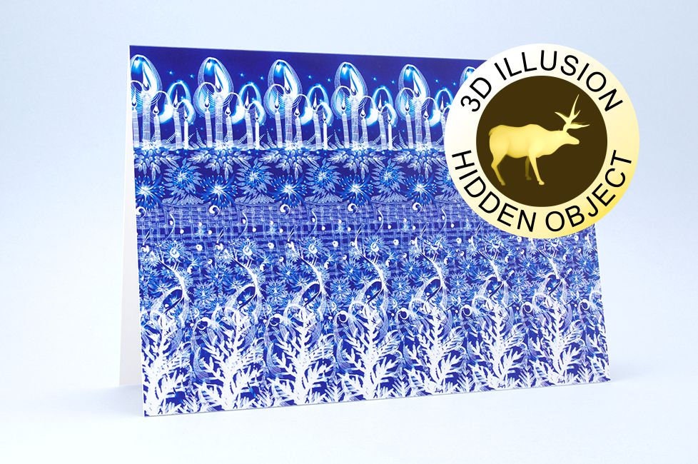 Christmas Deer – 3D Stereogram Optical Illusion Greeting Card With ...