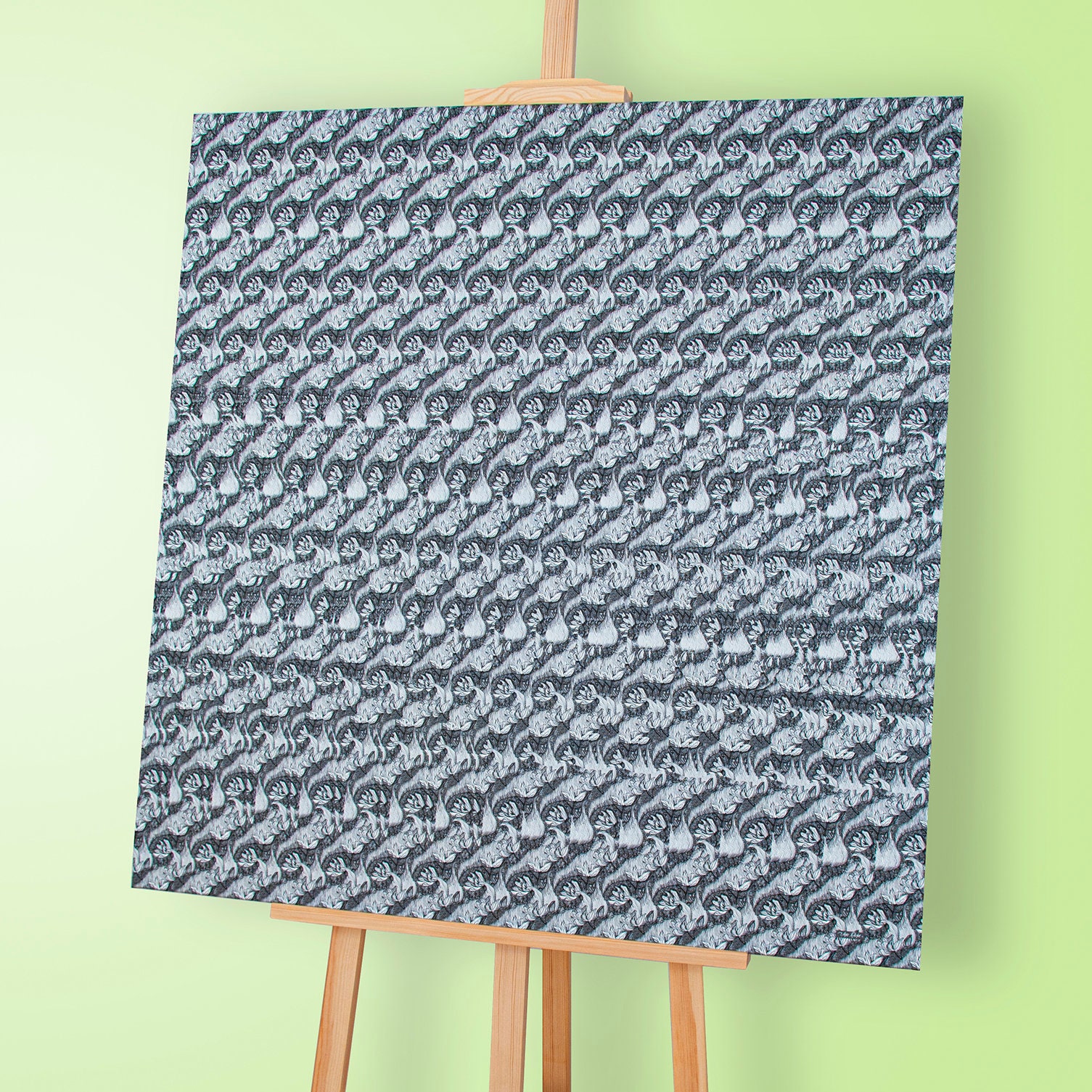 Butterfly in Love – 3D Stereogram Optical Illusion Giclée Print on ...