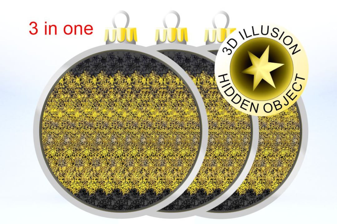 Christmas Bubble - 3D Stereogram Optical Illusion Three Postcards in ...