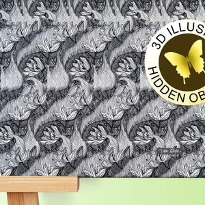 Butterfly in Love – 3D Stereogram Optical Illusion Giclée Print on ...