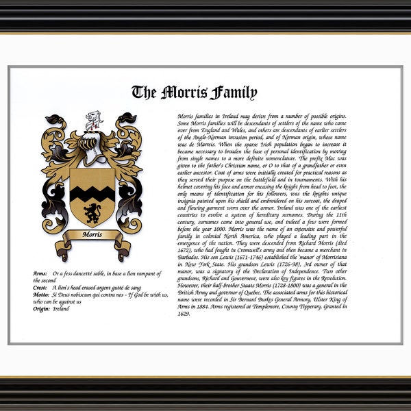 Morris Coat of Arms - Etsy