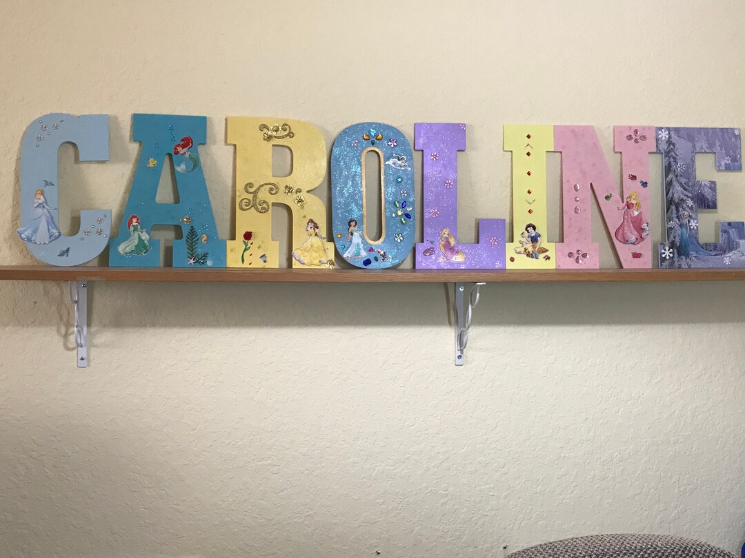 Personalized Disney Princess Inspired Wooden Letters for Wall Decor (13 ...