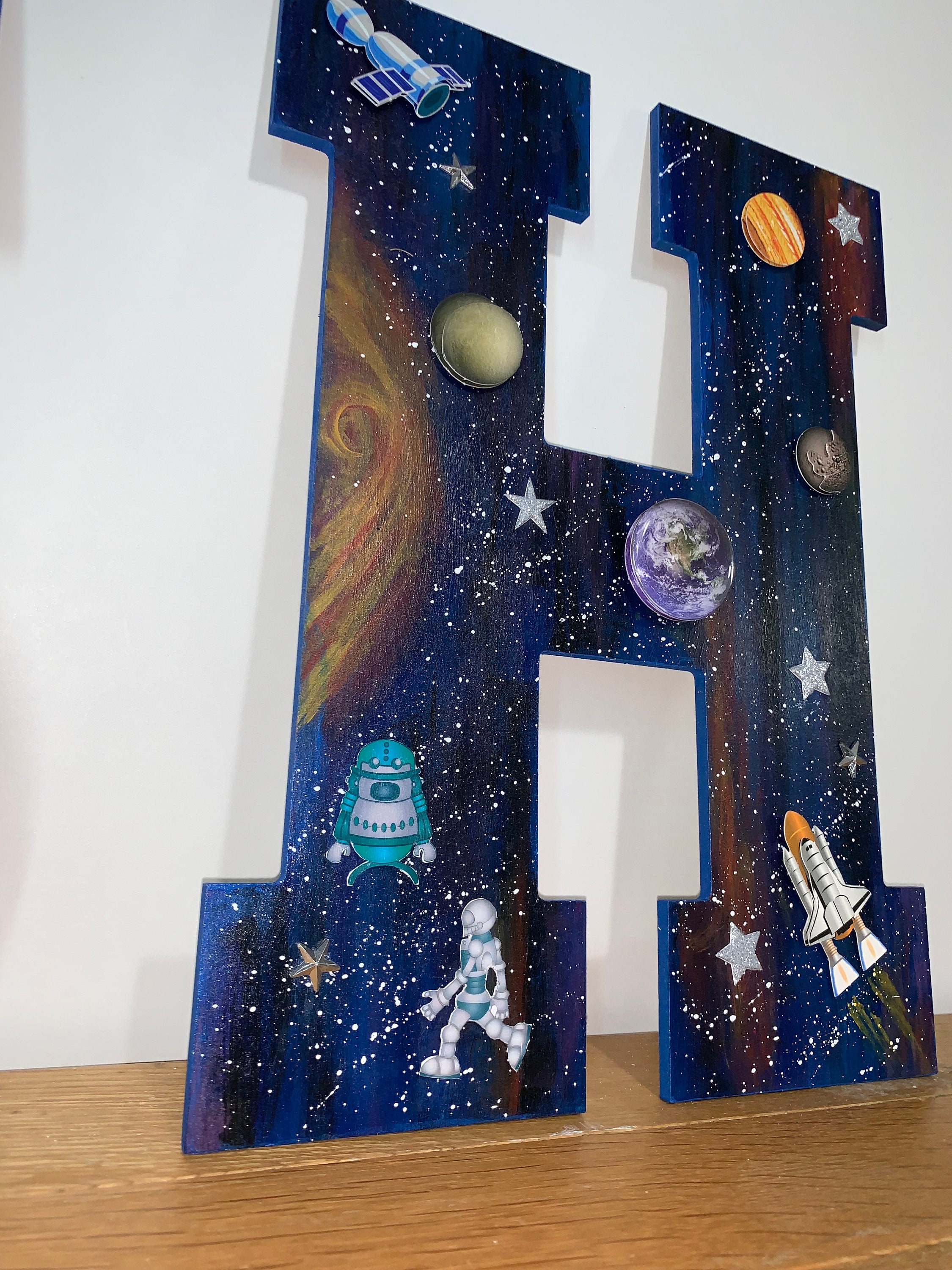 Multiple Personalized Science Inspired wooden letters for wall | Etsy