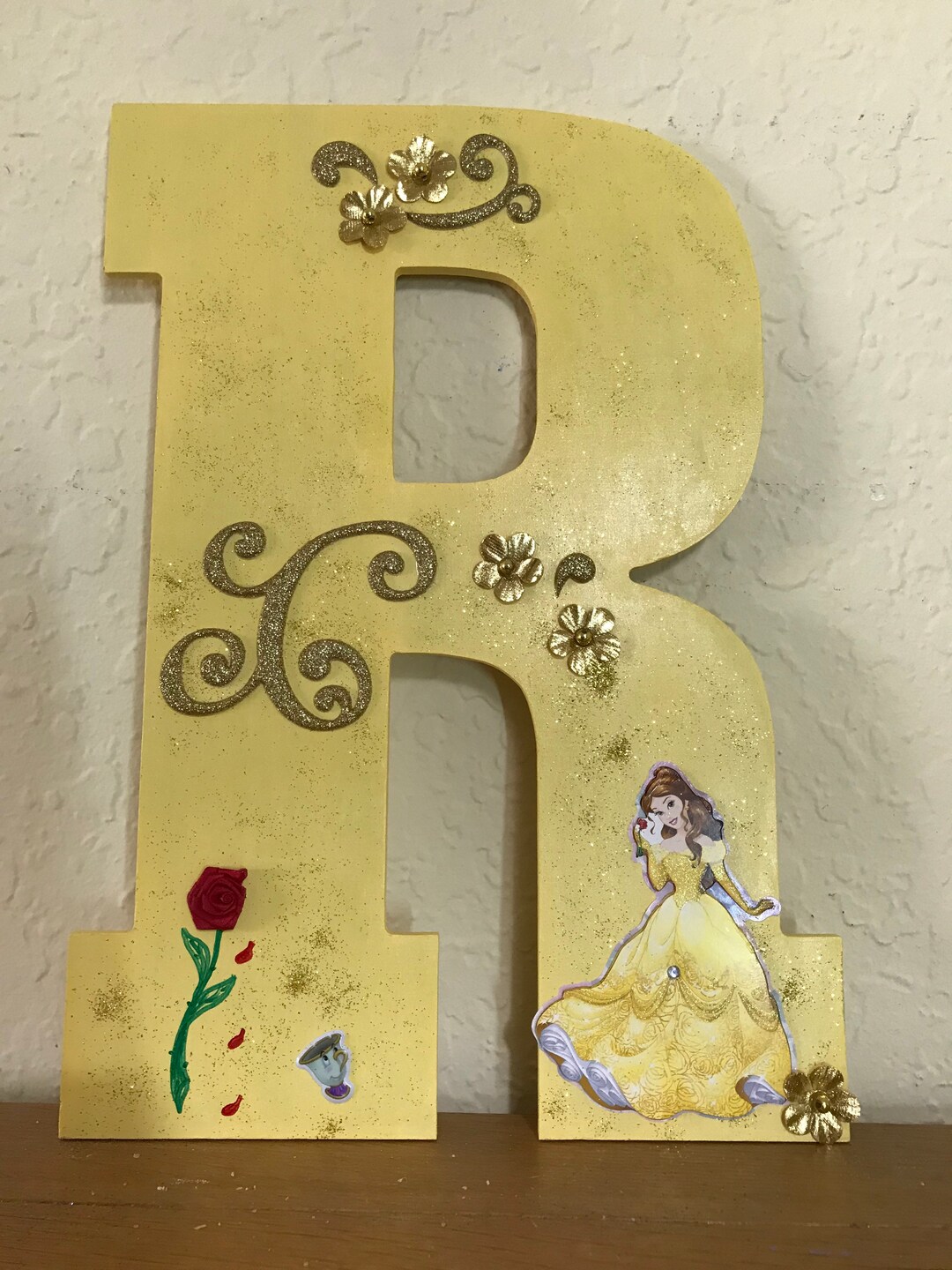 Personalized Disney Beauty and the Beast BELLE Inspired Wooden Letters ...