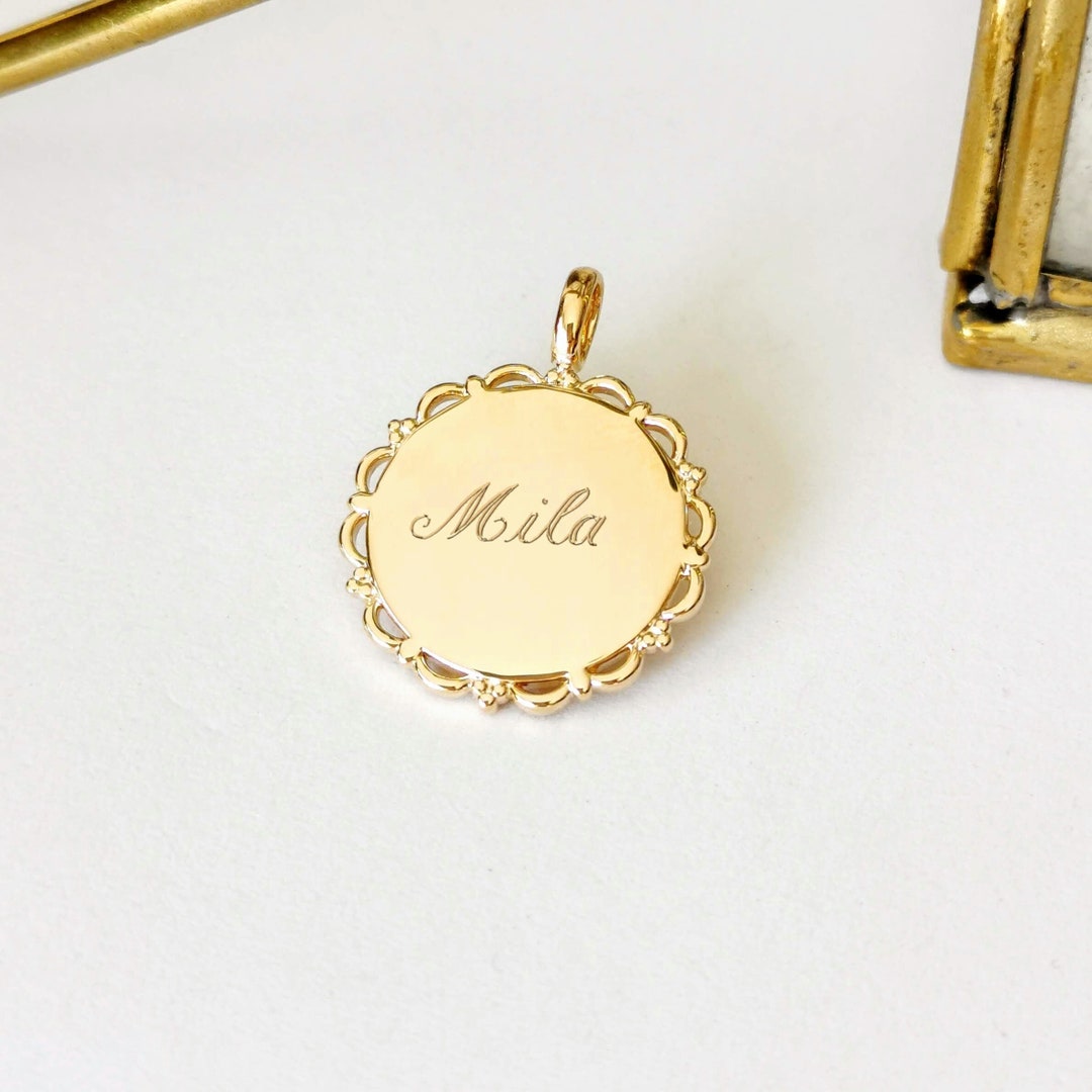 Personalized 18 Ct Gold Plated Openwork Medallion Pendant With ...