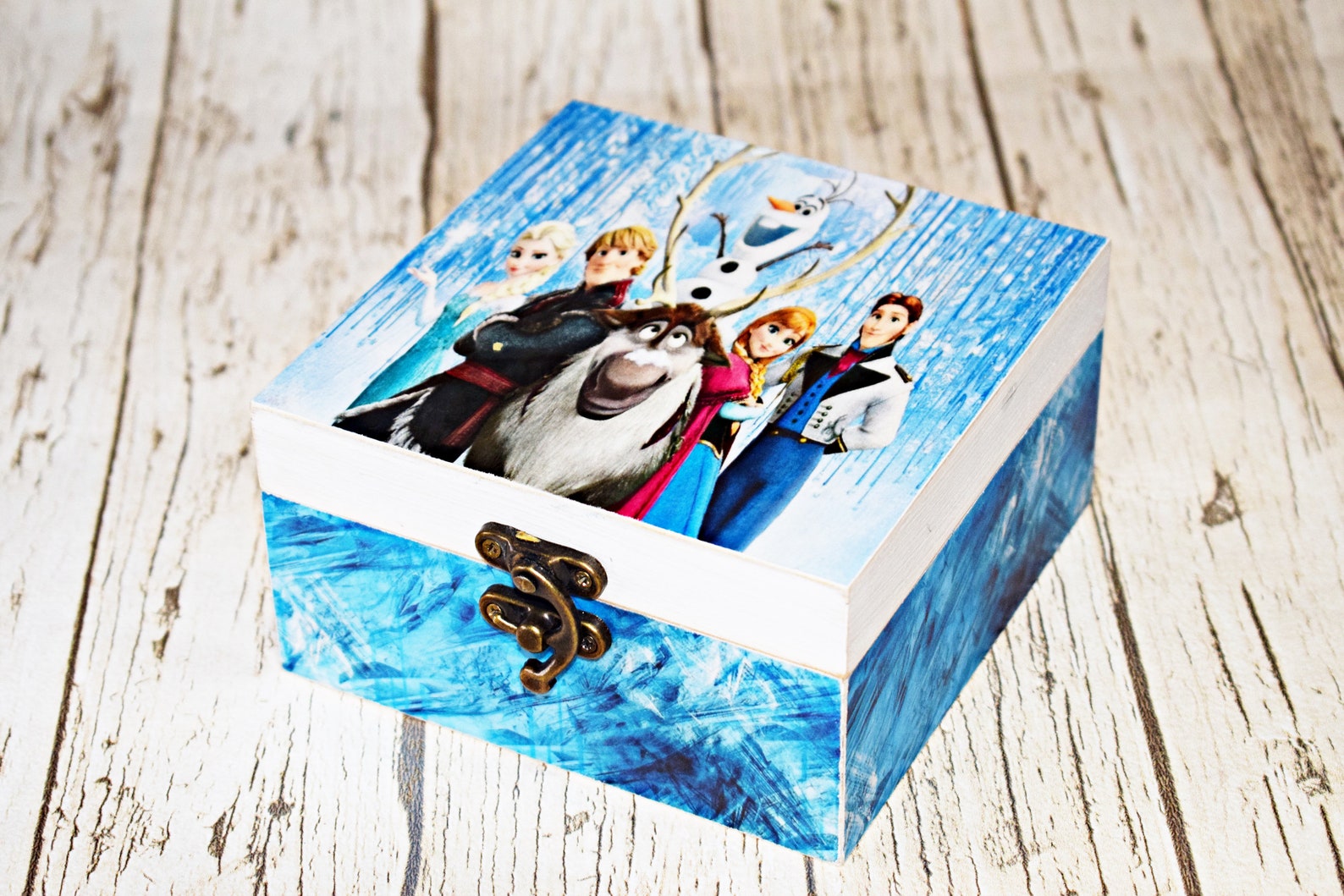Frozen Inspired Wood Jewelry Storage Box, Keepsake Frozen Memory Box ...