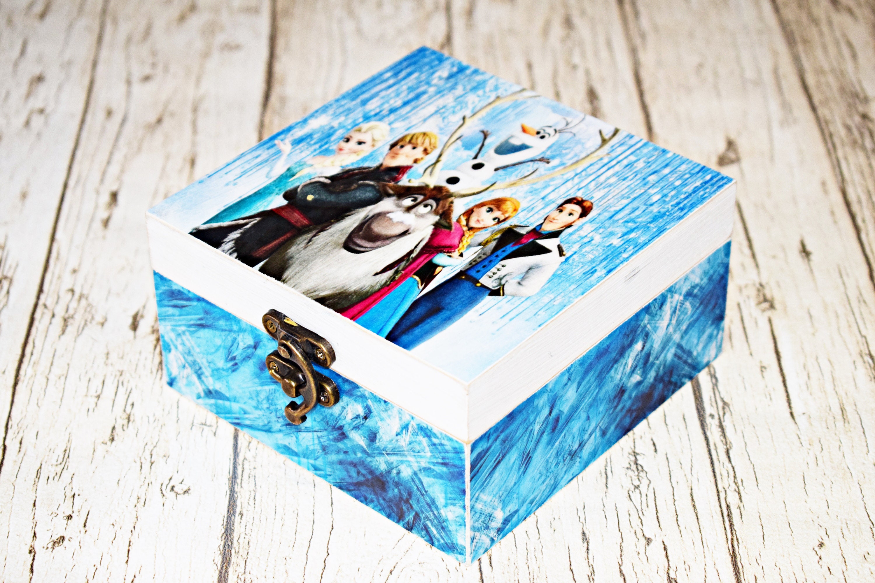 Frozen Inspired Wood Jewelry Storage Box, Keepsake Frozen Memory Box ...