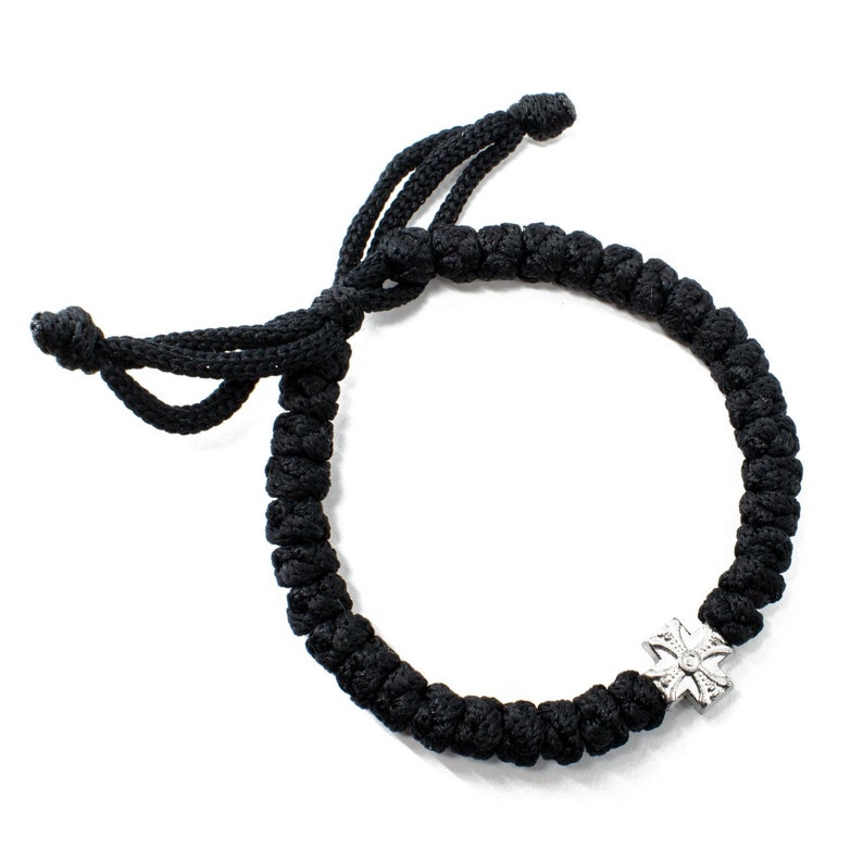 Adjustable Black Orthodox Prayer Rope Bracelet 33 Knots Brojanica ...