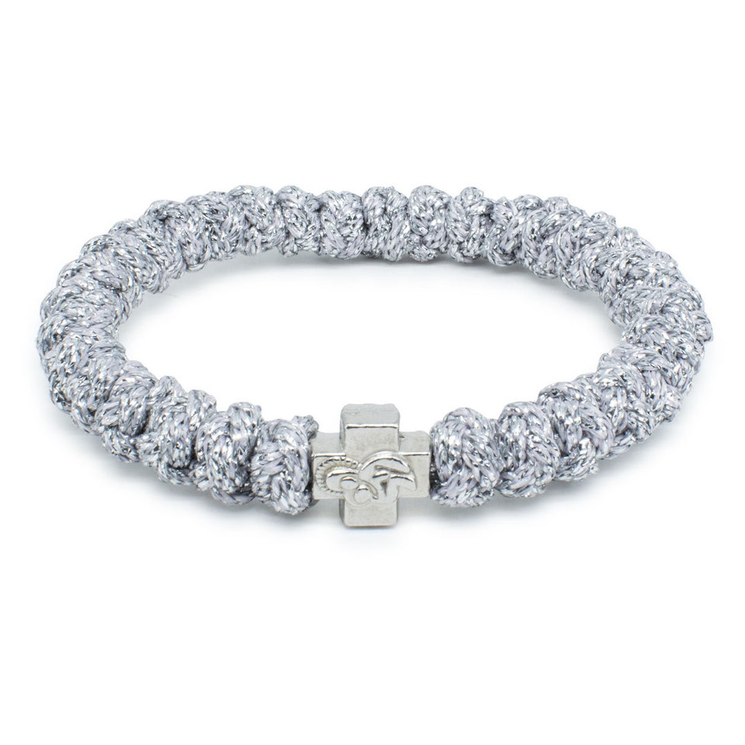 Silver Orthodox Prayer Rope Bracelet 33 Knots Brojanica Komboskini ...