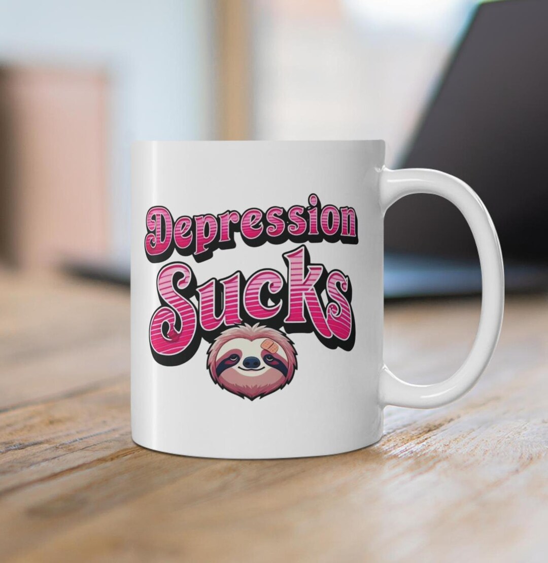 Depression Sucks Mug, Mental Health Awareness Coffee Cup, Emotional ...