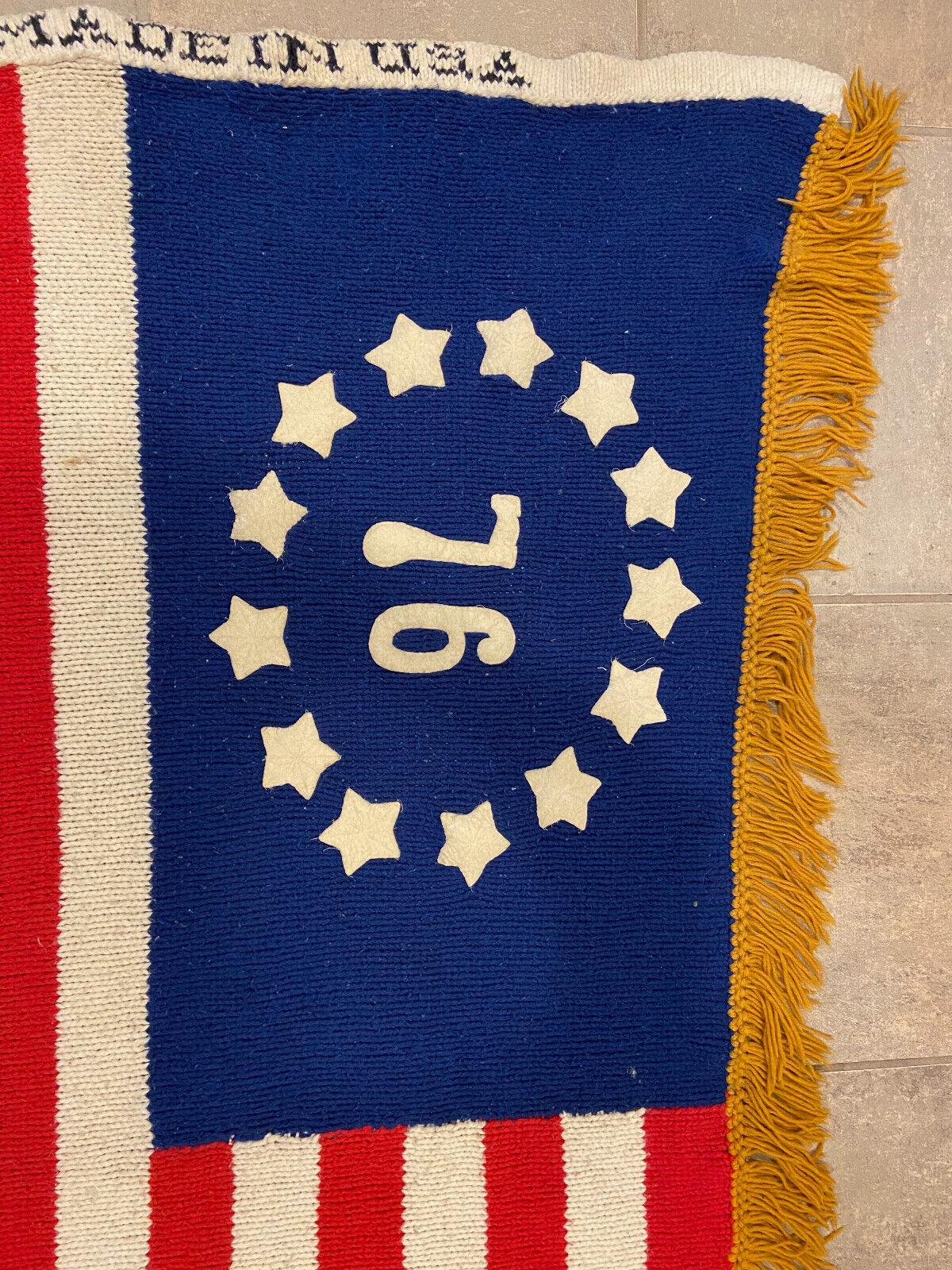 American Flag Afghan Throw Blanket Colonial Betsy Ross Hand Knit ...