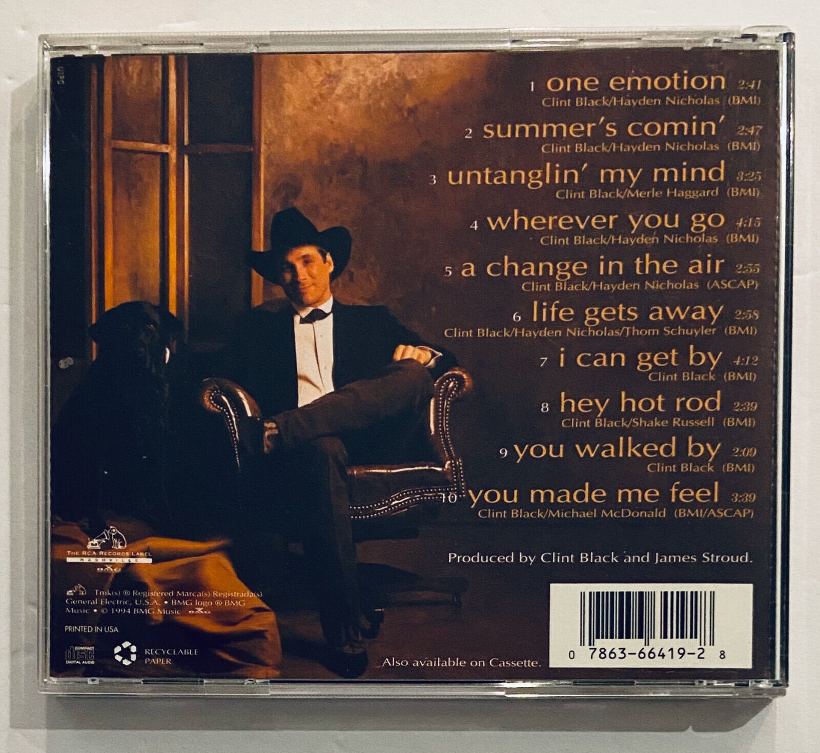 Clint Black One Emotion 1994 CD Merle Haggard Michael Mcdonald Summer's ...