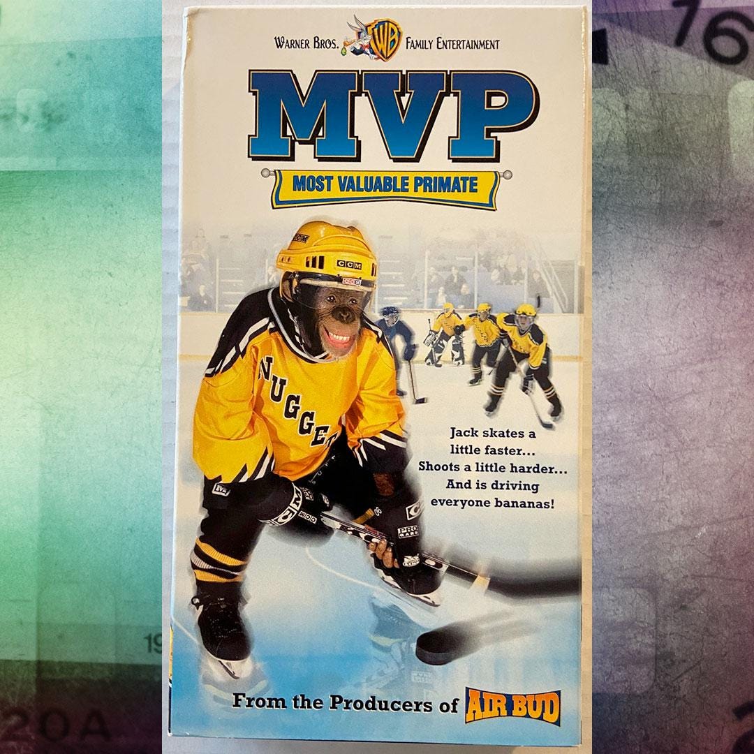 MVP Most Valuable Primate VHS Hockey Playing Chimpanzee 2000 Kevin ...